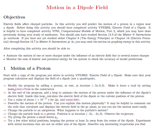 Please Help With This Vpython Code For Physics This 