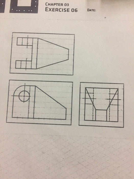 Solved Given the orthographic views, create an isometric | Chegg.com