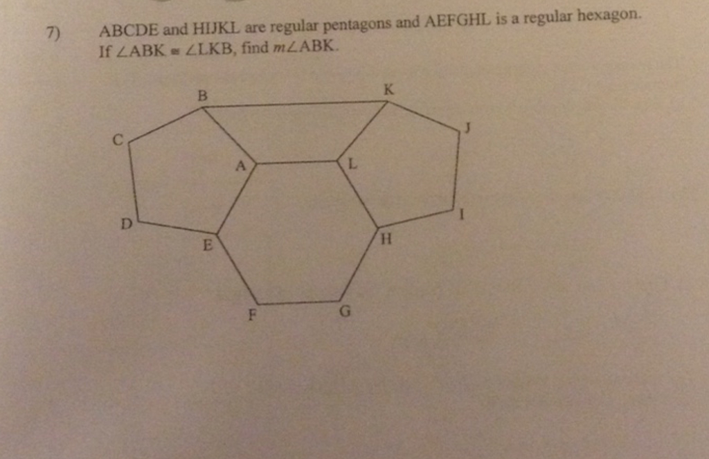 Solved ABCDE and HIJKL are regular pentagons and AEFGHL is a | Chegg.com