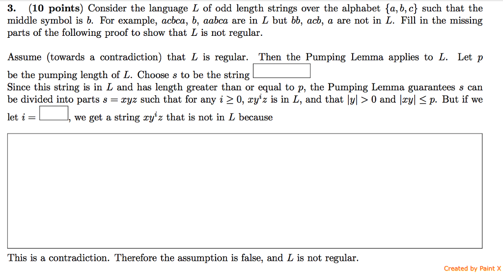 Solved 3. (10 points) Consider the language L of odd length | Chegg.com