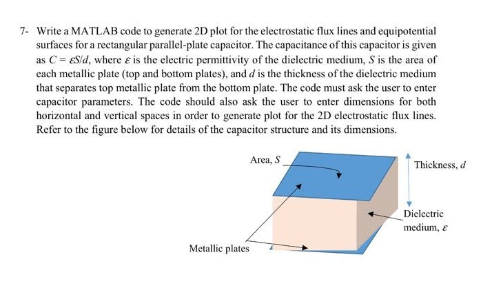 7- Write a MATLAB code to generate 2D plot for the | Chegg.com