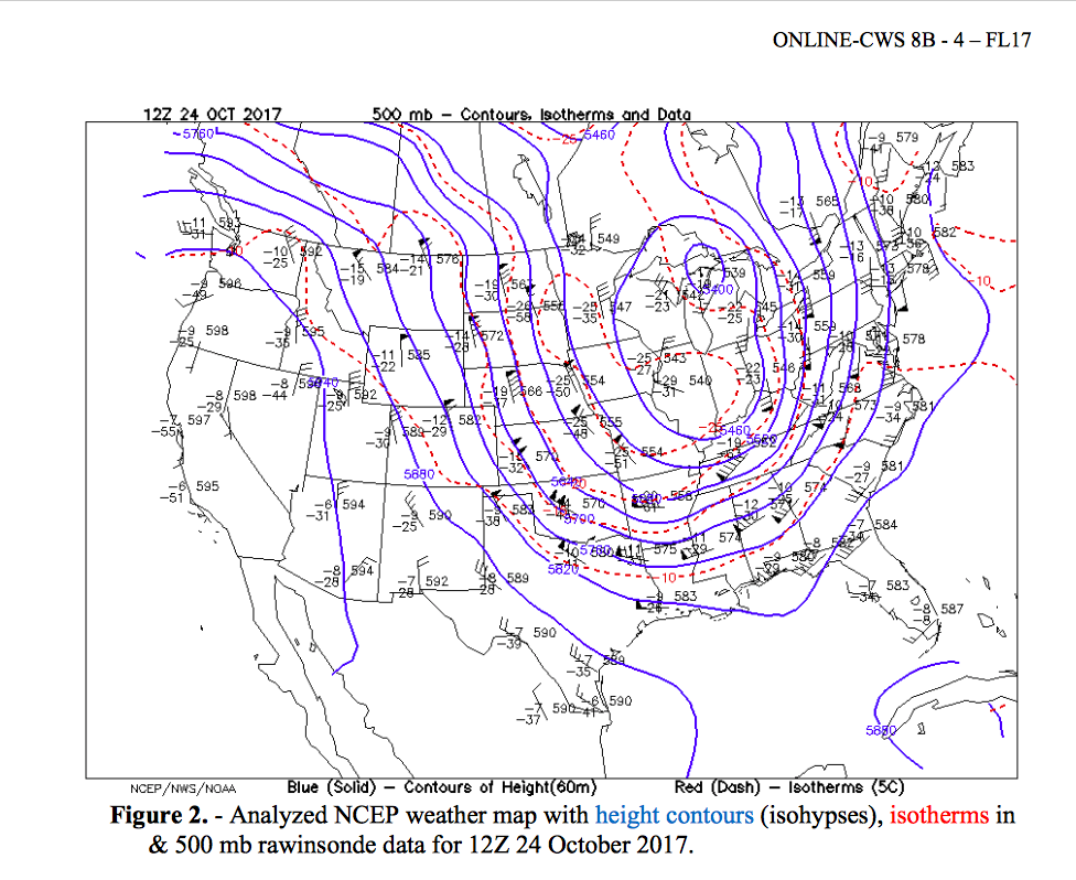 Solved ONLINE-CWS 8B-2-FL17 12Z 24 OCT 2017 Isobars, Fronts. | Chegg.com