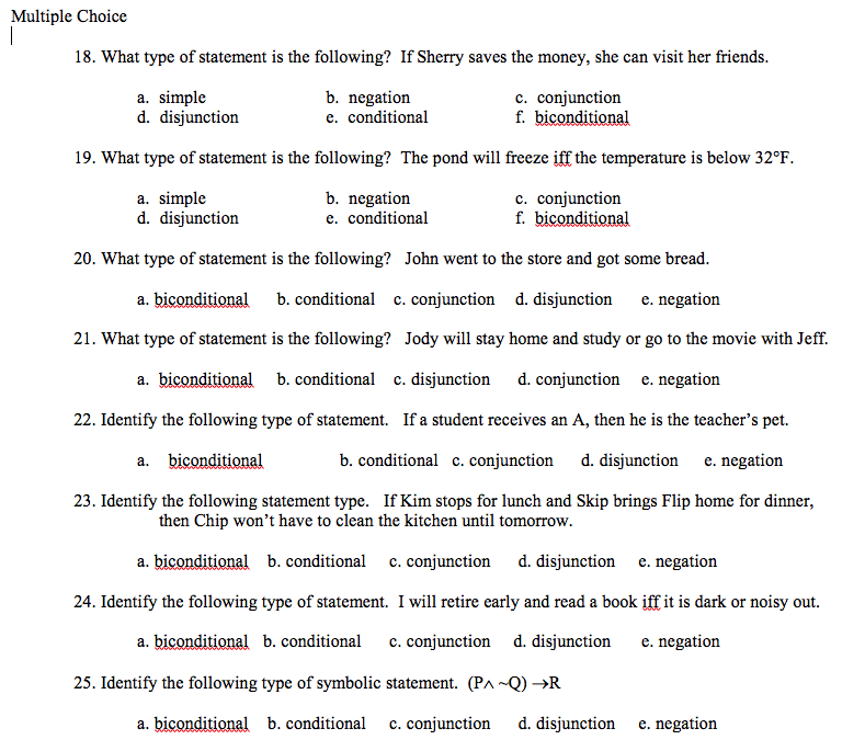 Solved Multiple Choice 18. What type of statement is the | Chegg.com