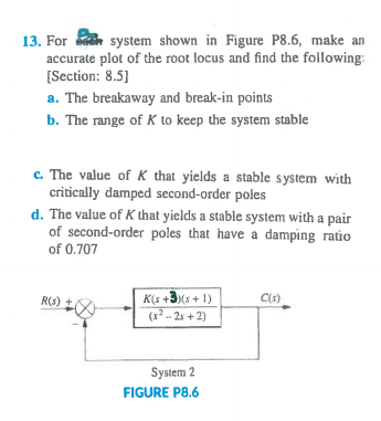 Solved For each system shown in Figure P8.6, make an | Chegg.com