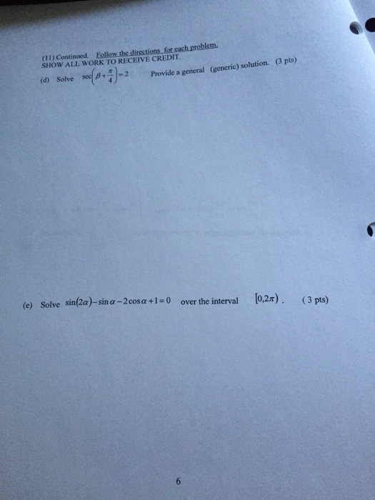 Solved Solve sec(beta + pi/4)= 2 Provide a general (generic) | Chegg.com