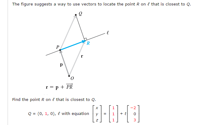 Solved Find The Point R On That Is Closest To Q 