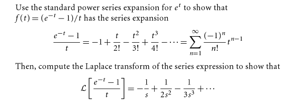 Solved Use the standard power series expansion for e^t to | Chegg.com