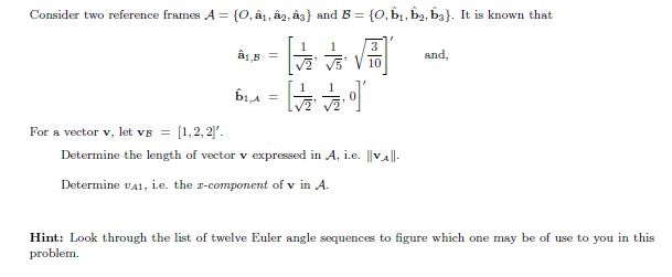 Solved Consider two reference frames A = {O, a^_1, a^_2, | Chegg.com