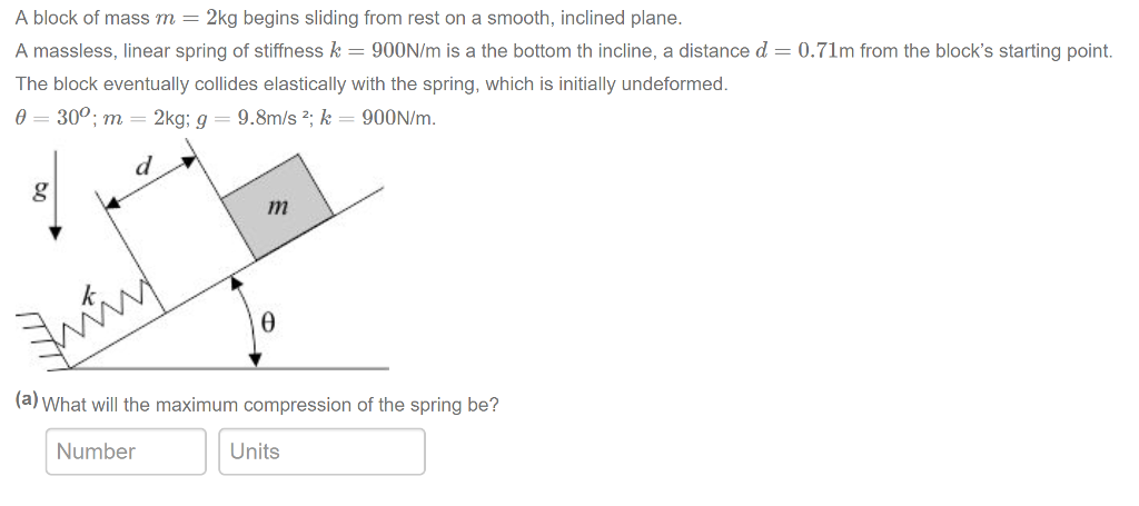 Solved A block of mass m 2kg begins sliding from rest on a | Chegg.com