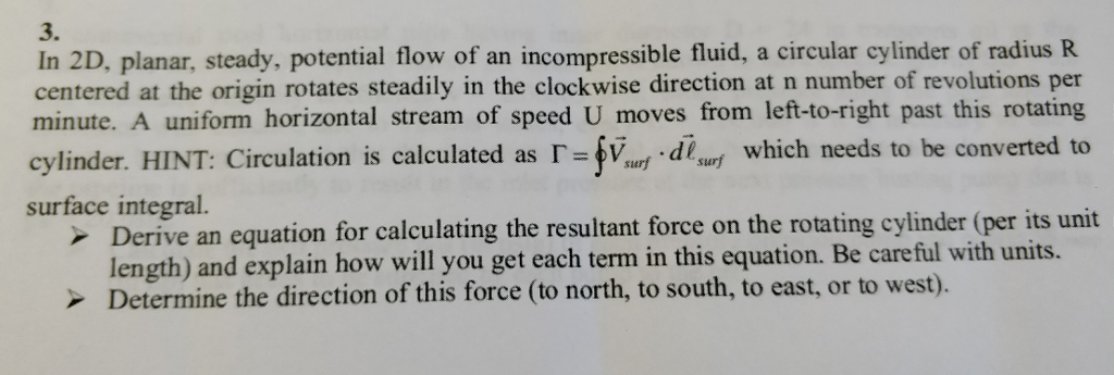 Solved 3. In 2D, planar, steady, potential flow of an | Chegg.com