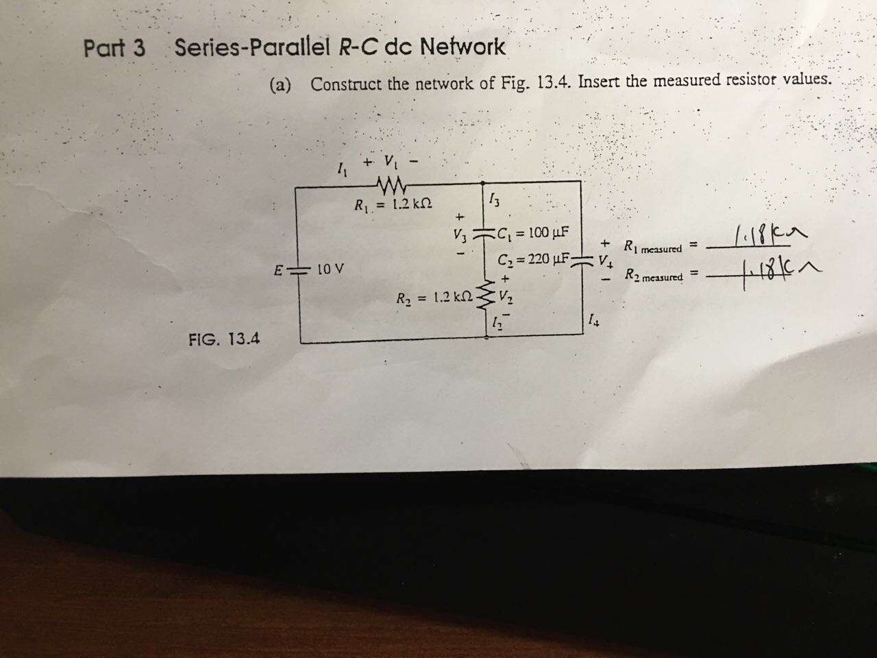 Solved Part 3 Series-Parallel R-C dc Network (a) Construct | Chegg.com
