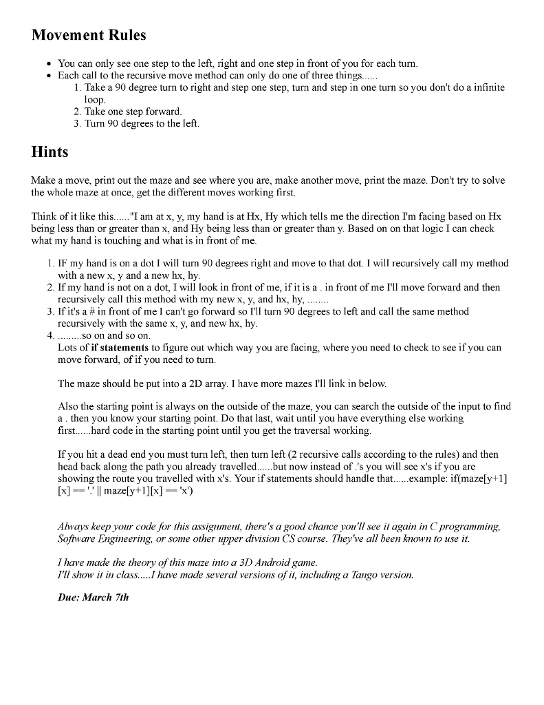 Solved Recursion Lab Assignment This Lab Will Use 2d 