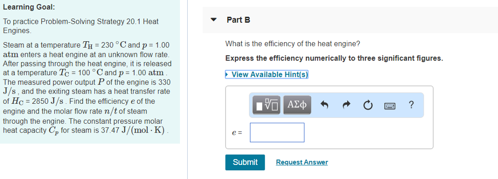 Solved Learning Goal: Part B To practice Problem-Solving | Chegg.com