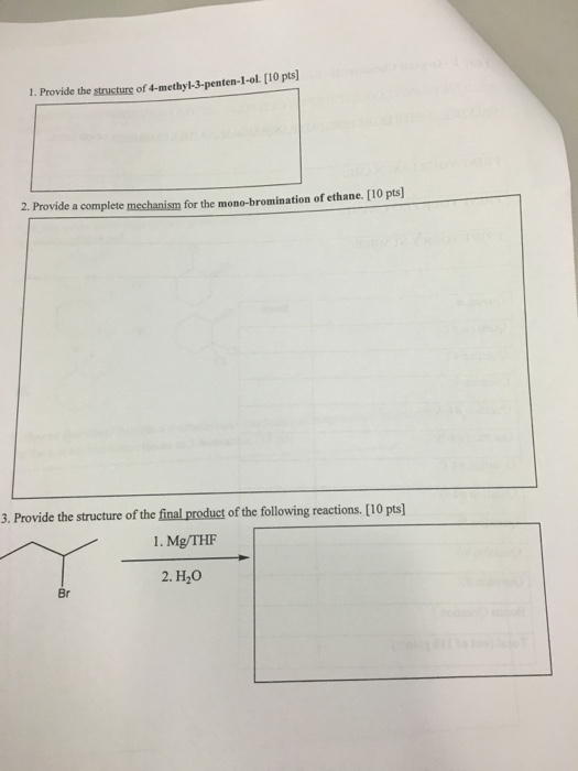 Solved Provide the structure of 4-methyl-3-penten-1 Provide | Chegg.com