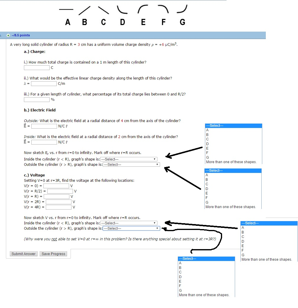 Solved A very long solid cylinder of radius R=3 cm has a | Chegg.com