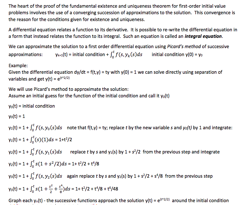 Solved The heart of the proof of the fundamental existence | Chegg.com