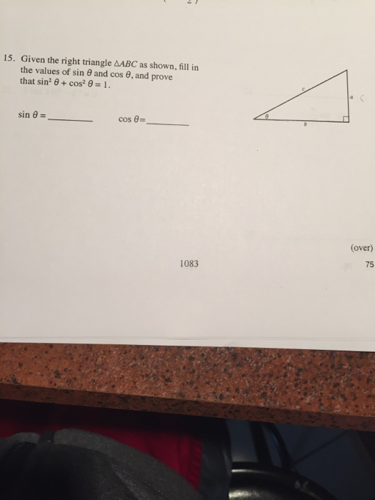 Solved Given the right triangle delta ABC as shown, fill in | Chegg.com