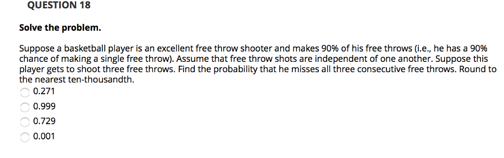 Solved Question 18 Solve The Problem Makes Suppose A