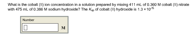 Solved What is the cobalt (II) ion concentration in a | Chegg.com