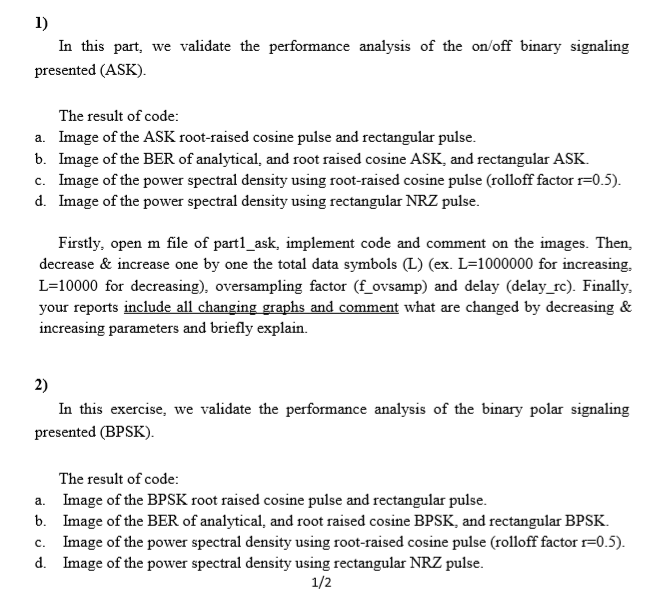 ASK---- clear close all clc L=100000; | Chegg.com