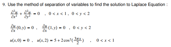 Solved 9. Use the method of separation of variables to find | Chegg.com