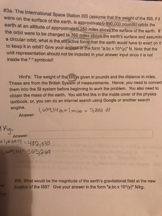 Solved The International Space Station ISS (assume that the | Chegg.com