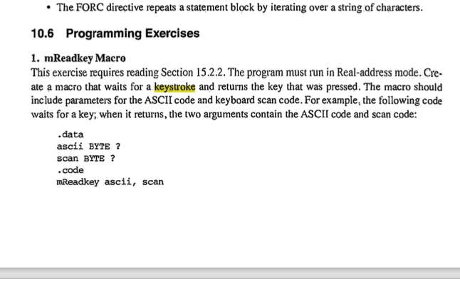Solved Assembly Programming Question. Read keystroke, | Chegg.com