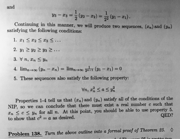 Solved Intro to Real Analysis. Provided is an outline of the | Chegg.com