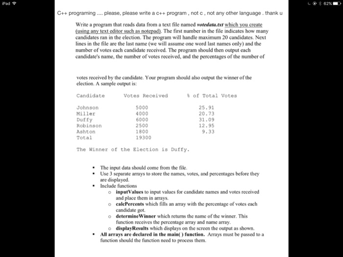 Solved Write A Program That Reads Data From A Text File 6692