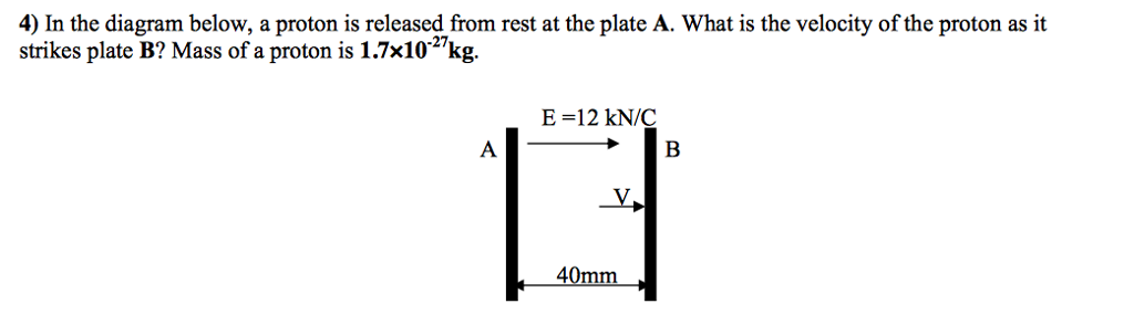 Solved In the diagram below, a proton is released from rest | Chegg.com