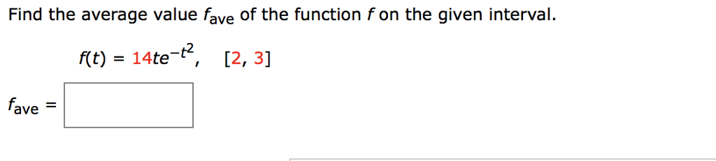 Solved Find the average value fave of the function fon the | Chegg.com