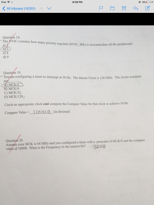 Solved The NVIC contains how many Priority registers | Chegg.com