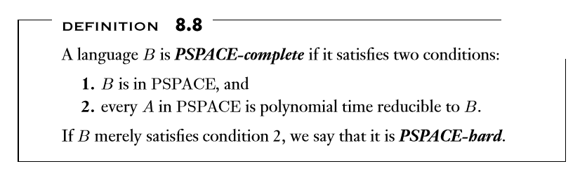 5. The definition of PSPACE-complete is very similar | Chegg.com