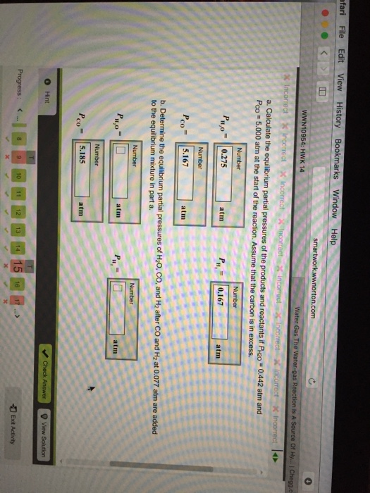 Solved Calculate the equilibrium partial pressures of the | Chegg.com