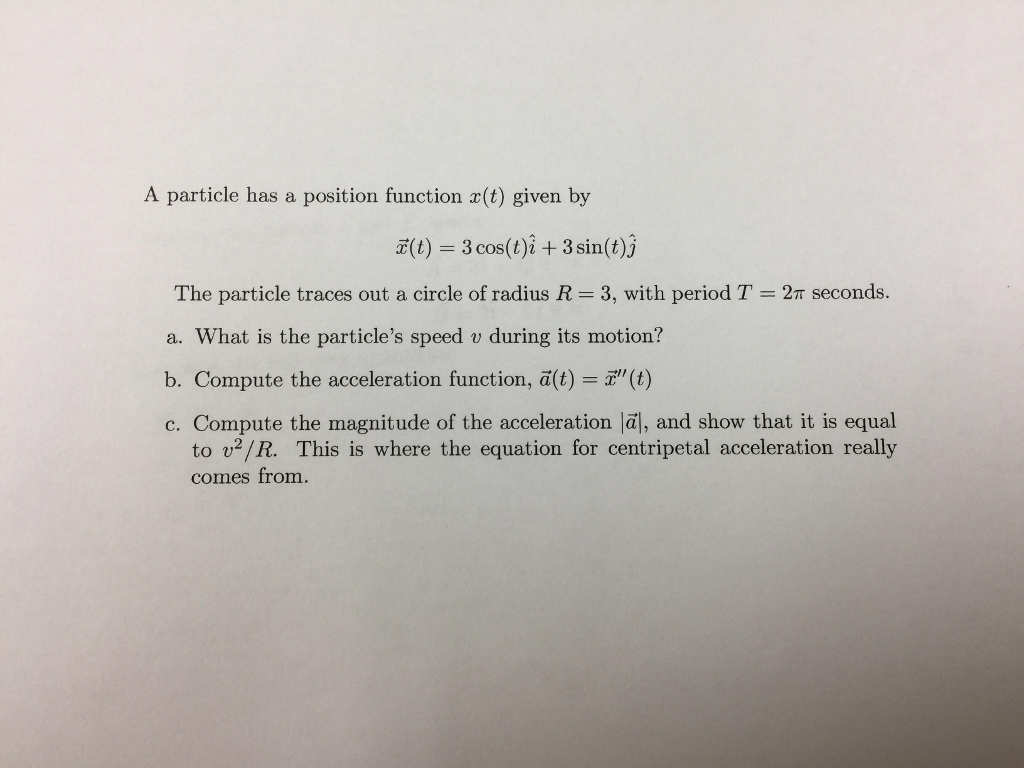 Solved A particle has a position function r(t) given by | Chegg.com