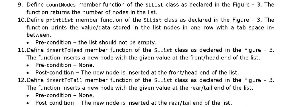 Solved 9 Define Countnodes Member Function Of The Sllist