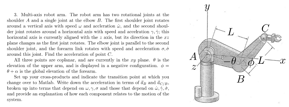 Multi-axis robot arm. The robot arm has two | Chegg.com