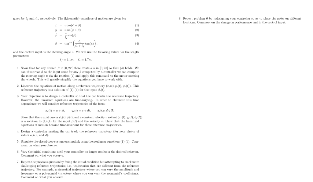 Solved In this project we will design a controller for a | Chegg.com