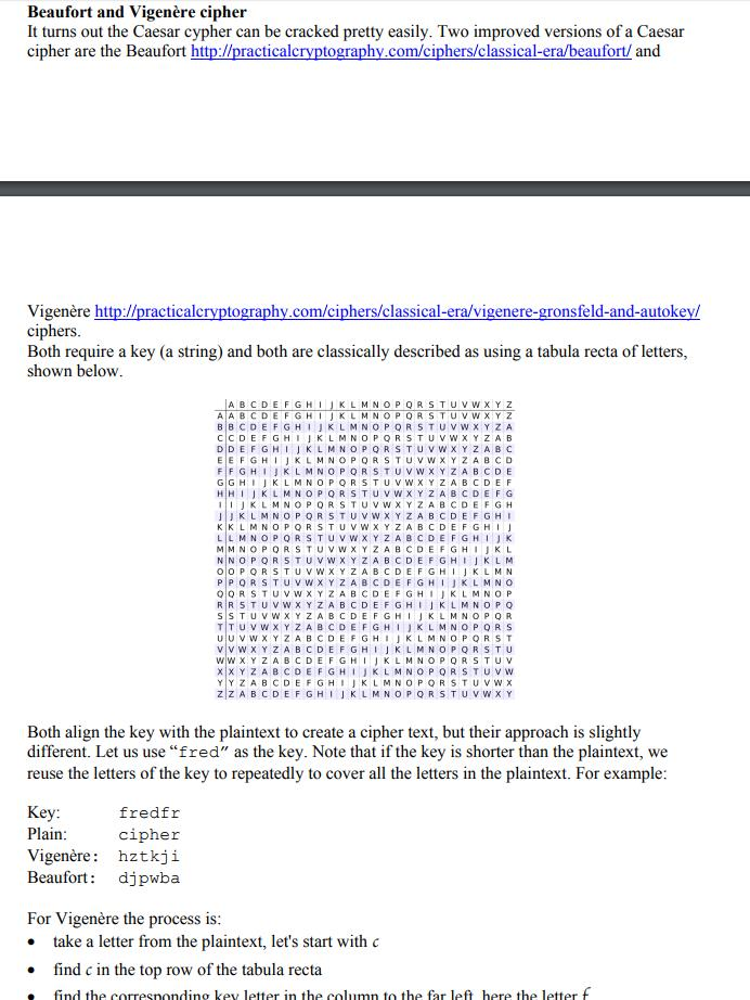 Background Caesar cipher The Caesar cipher is named | Chegg.com