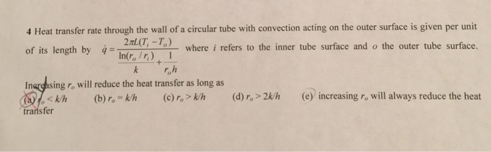 Solved Heat transfer rate through the wall of a circular | Chegg.com