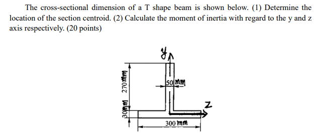 Solved The cross-sectional dimension of a T shape beam is | Chegg.com