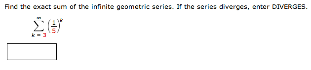 Solved Find the exact sum of the infinite geometric series. | Chegg.com