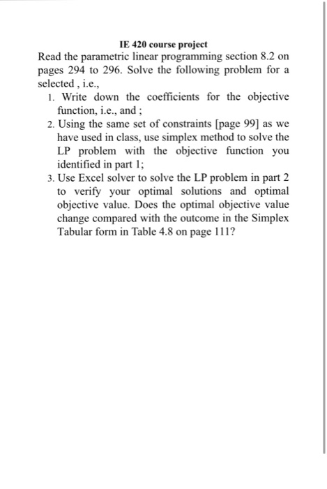 Read The Parametric Linear Programming Section 82 On 0283