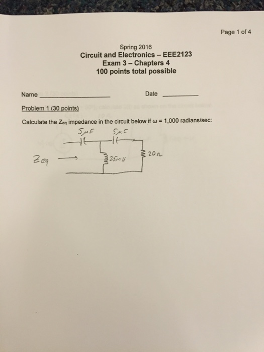 Solved Calculate the Z_eq impedance in the circuit below if | Chegg.com
