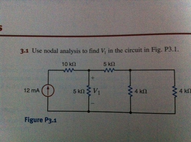 Solved Use nodal analysis to find V1 in the circuit in Fig. | Chegg.com