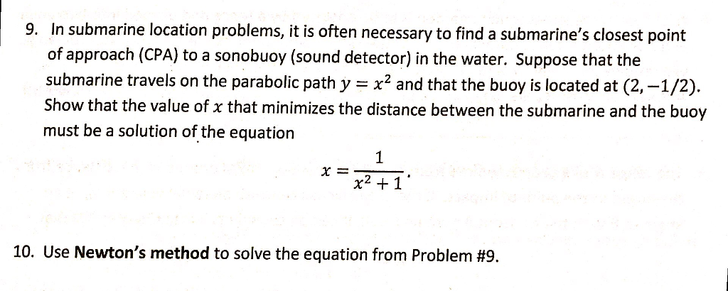 Solved In submarine location problems, it is often necessary | Chegg.com