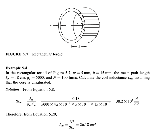 Solved The rectangular toroid of Figure 5.7 in Example 5.4 | Chegg.com