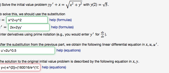 Solved Solve the initial value problem yy' + x = squareroot | Chegg.com