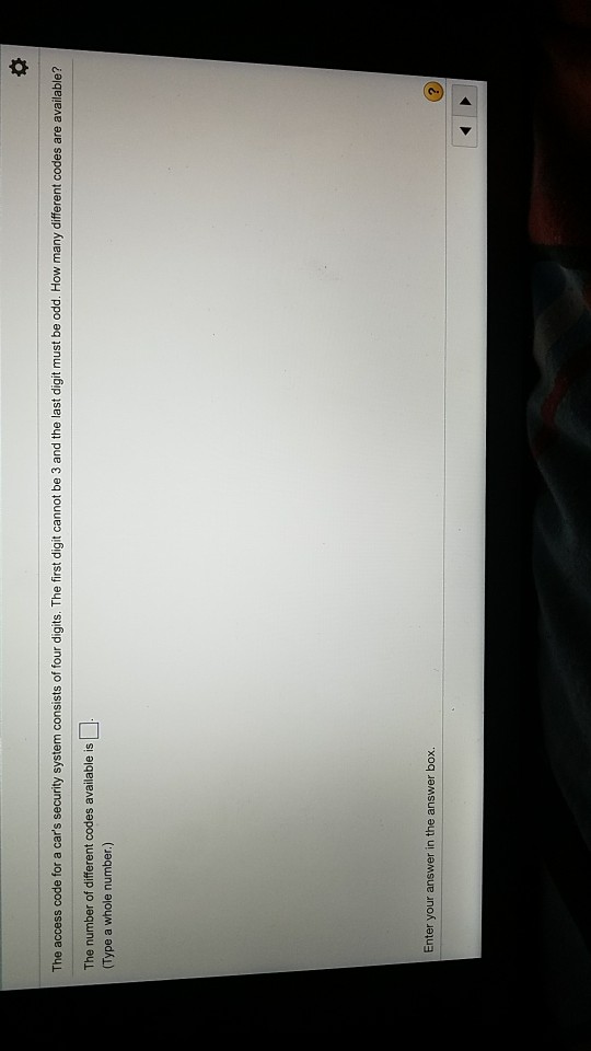 Solved The access code for a car's security system consists | Chegg.com