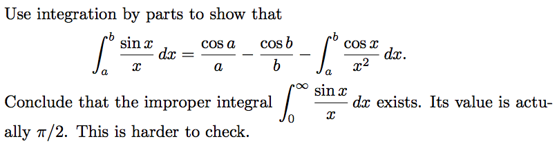 Solved Use integration by parts to show that integral^b_a | Chegg.com